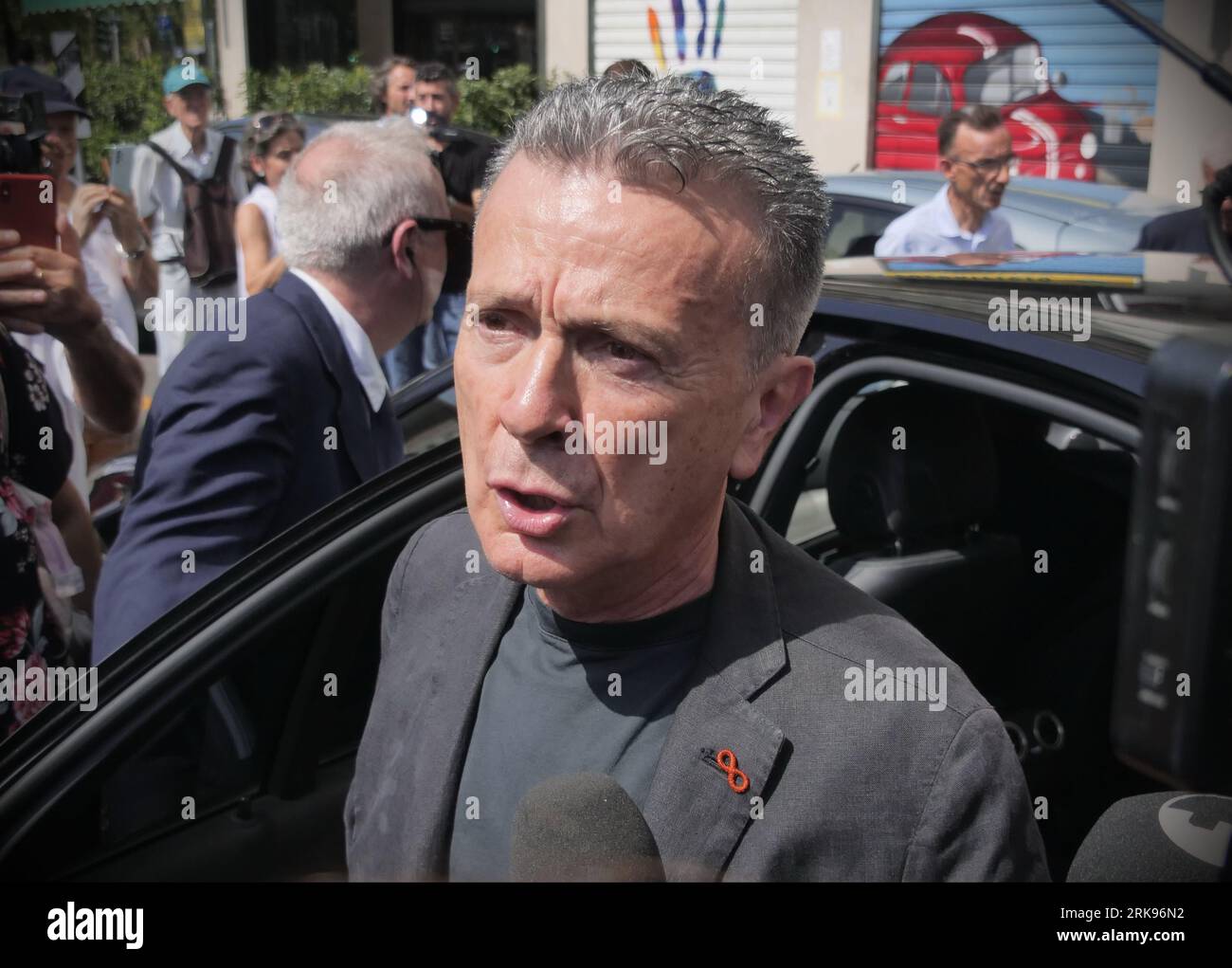 Milan Milan, . 24th Aug, 2023. Gianni Morandi and Pupo tears and ...