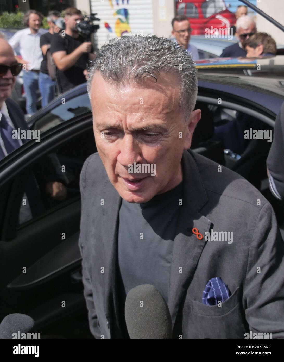 Milan Milan, . 24th Aug, 2023. Gianni Morandi and Pupo tears and ...