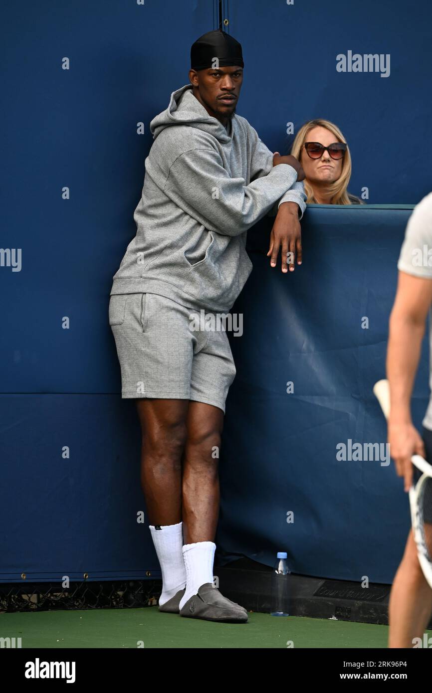 Flushing NY, USA. 23rd Aug, 2023. Miami Heat star Jimmy Butler is seen ...
