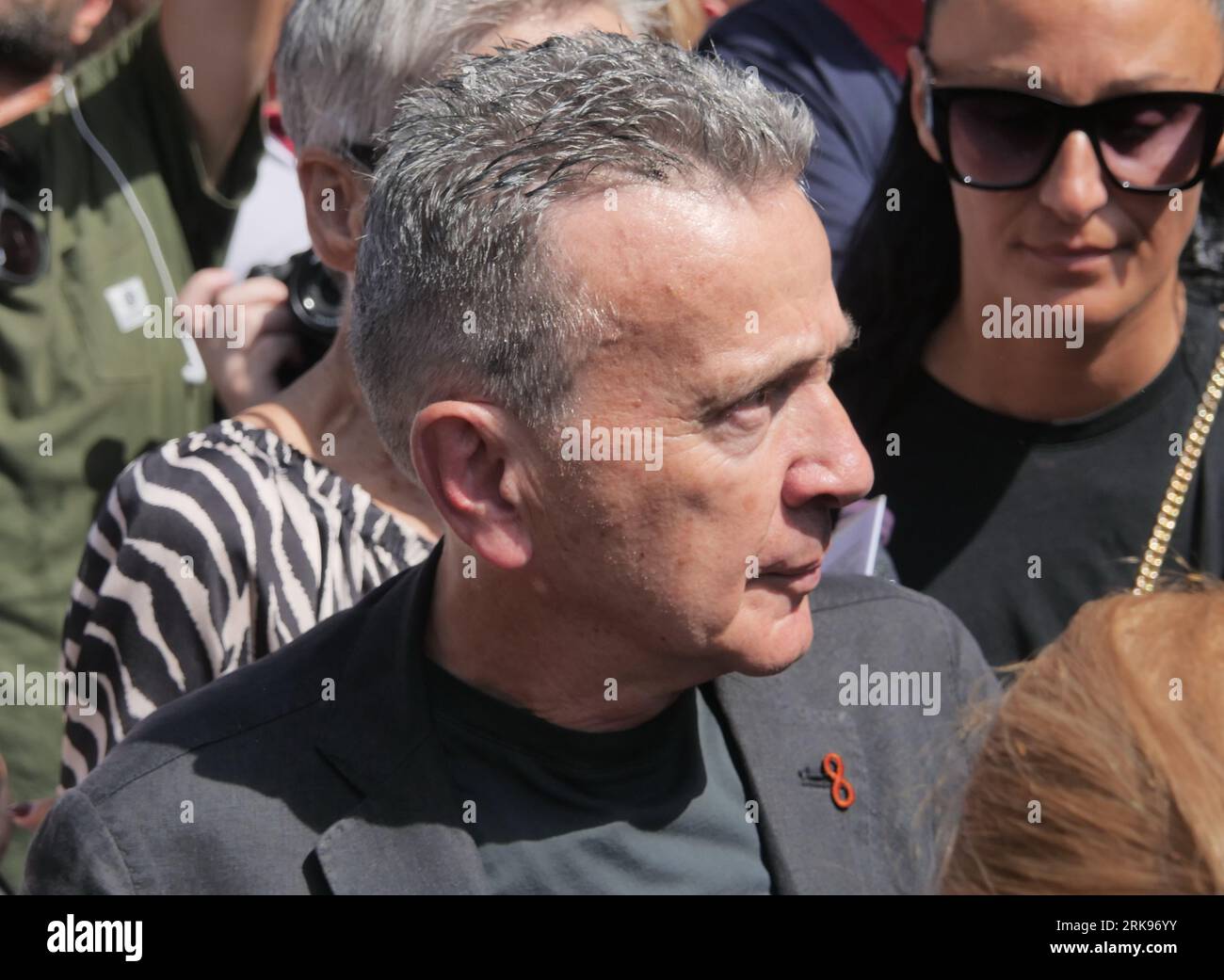 Milan Milan, . 24th Aug, 2023. Gianni Morandi and Pupo tears and ...