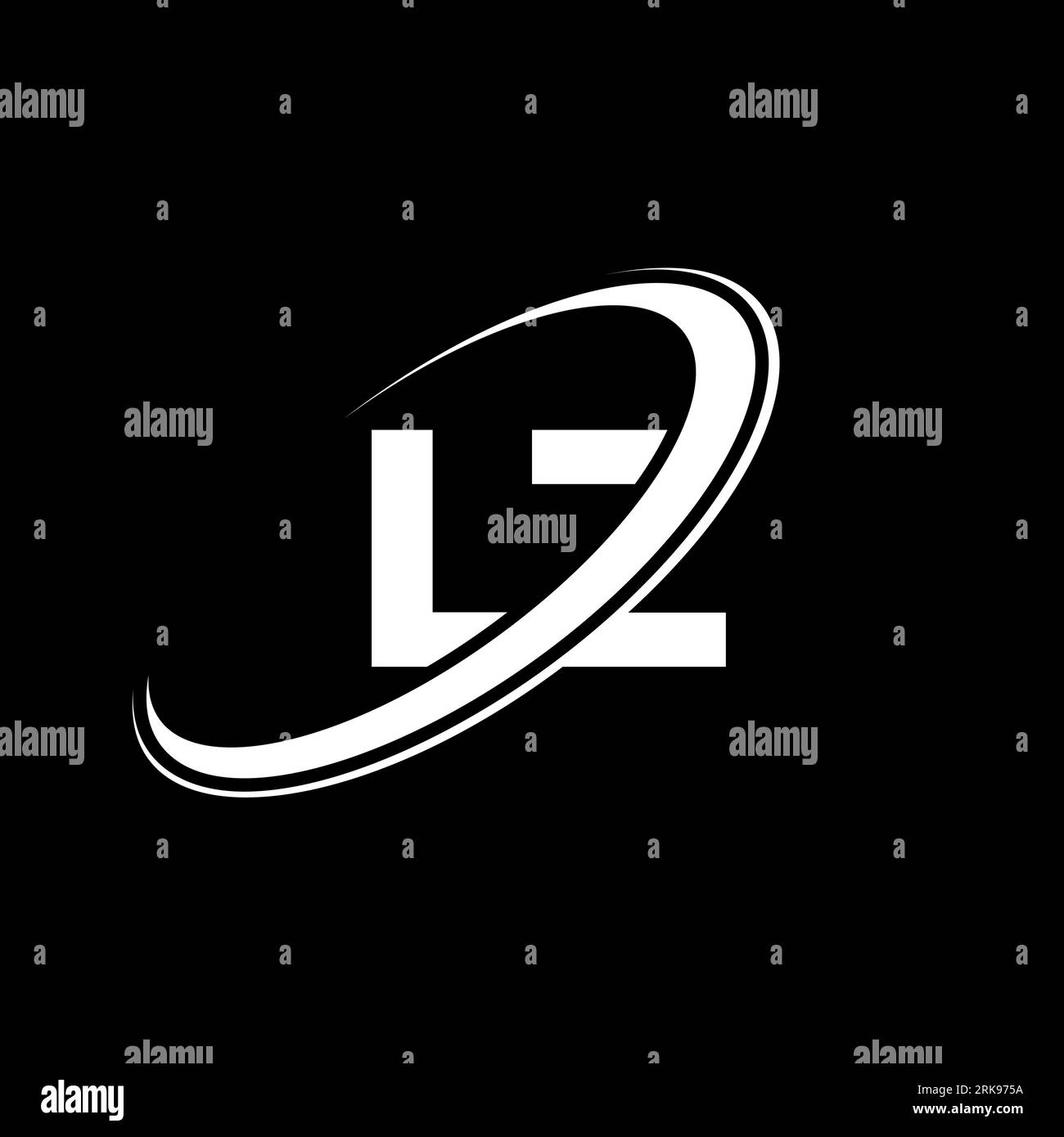 LZ L Z letter logo design. Initial letter LZ linked circle uppercase ...