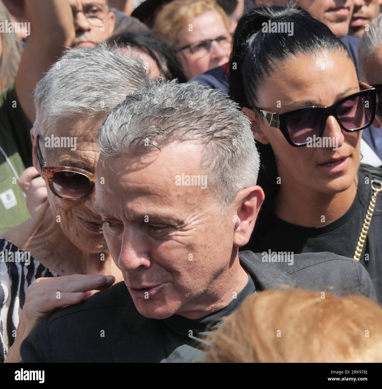 Milan Milan, . 24th Aug, 2023. Gianni Morandi and Pupo tears and ...