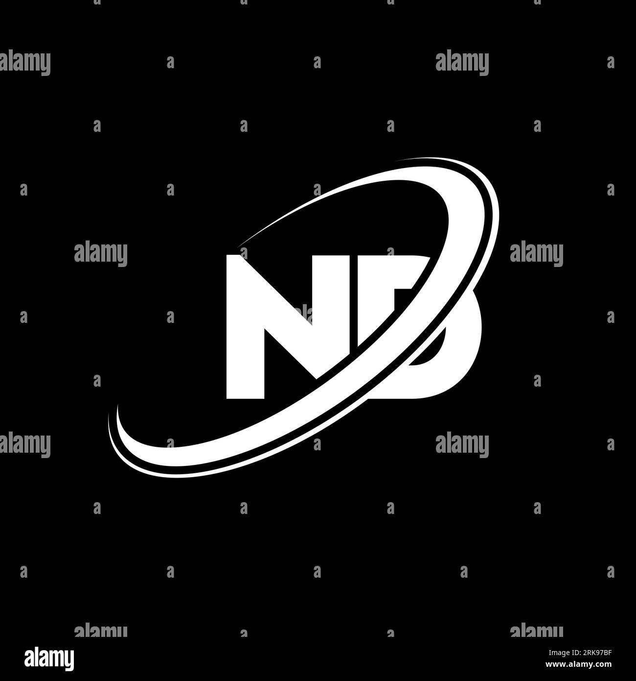 ND N D letter logo design. Initial letter ND linked circle uppercase ...