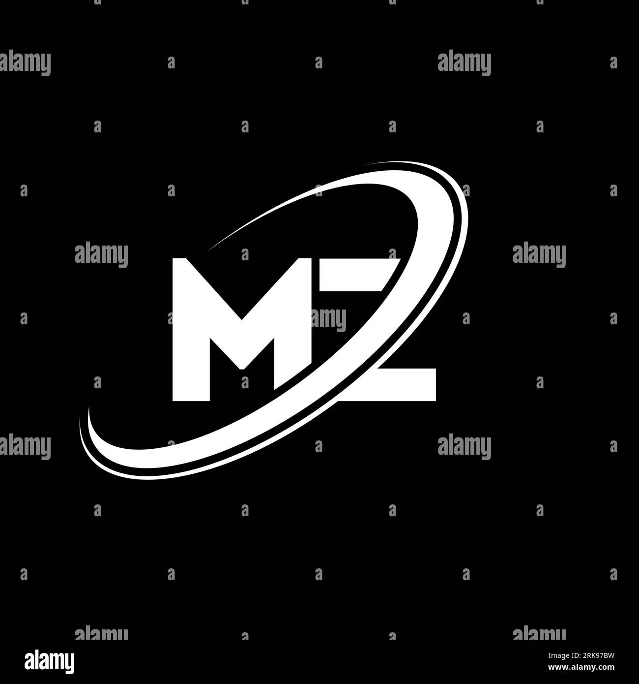 MZ M Z letter logo design. Initial letter MZ linked circle uppercase monogram logo red and blue ...