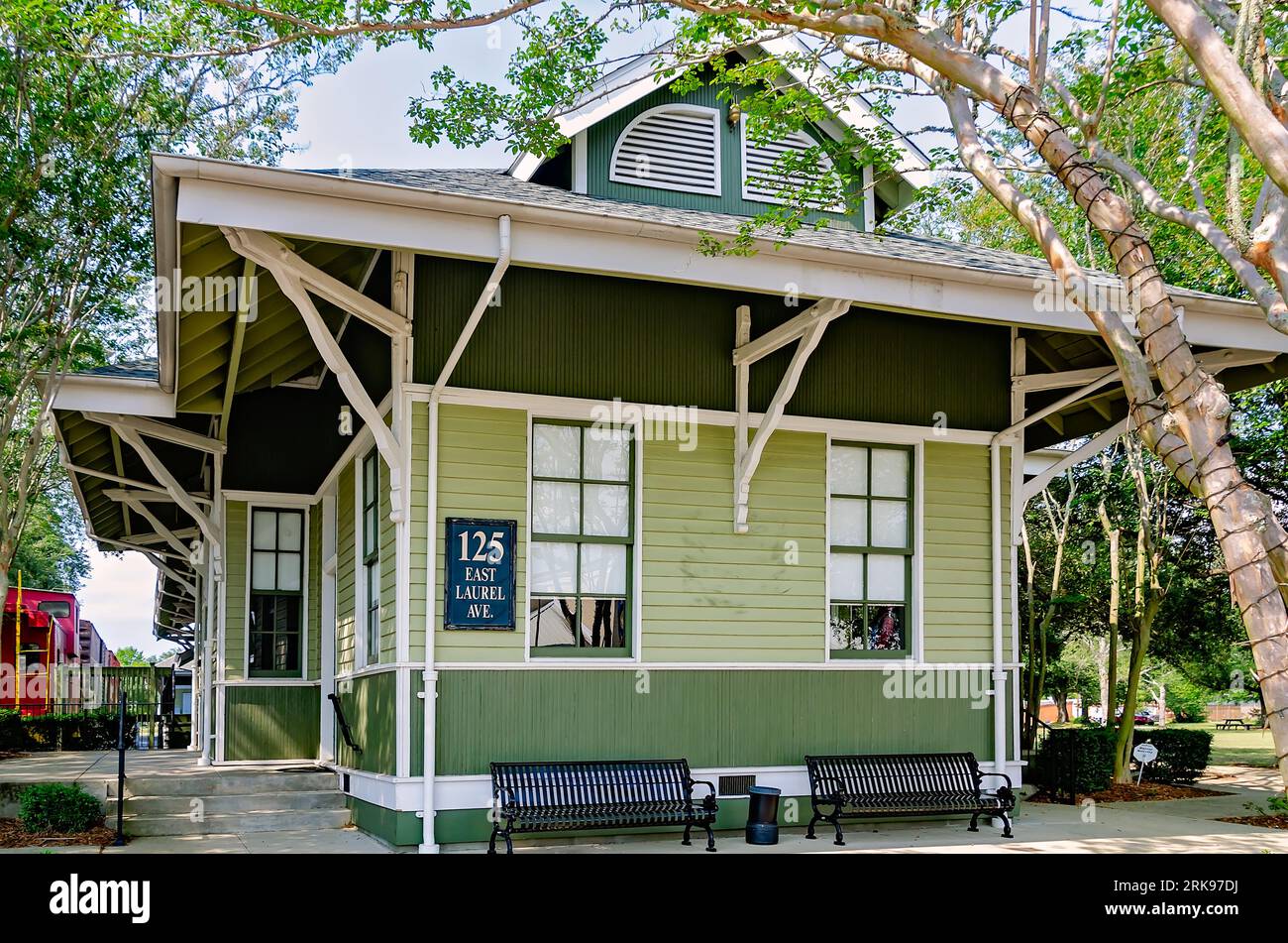 The historic Foley Train Depot, which now houses the Foley Railroad ...