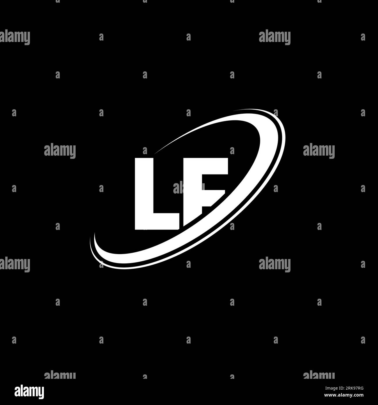 LF L F letter logo design. Initial letter LF linked circle uppercase monogram logo red and blue ...