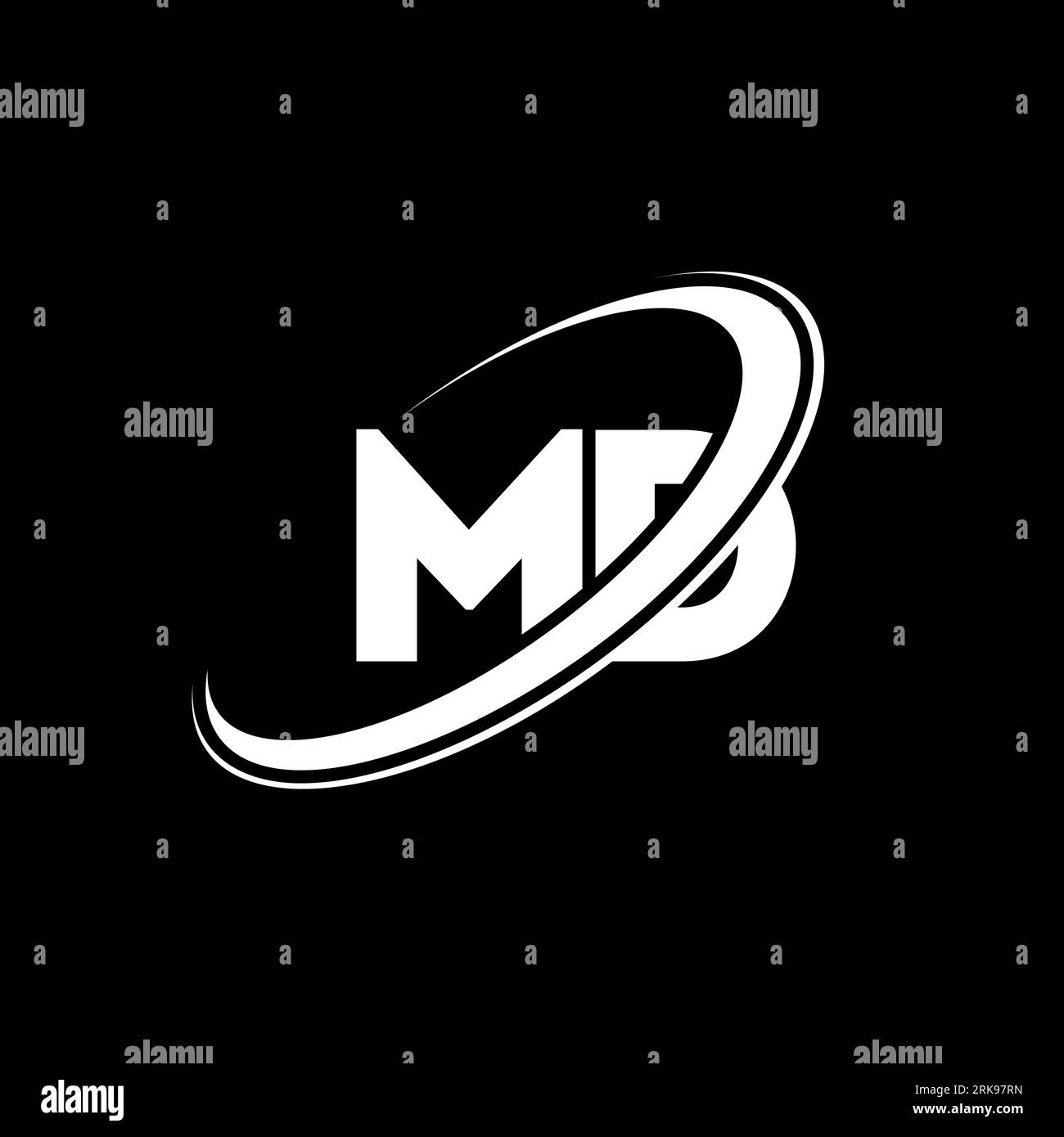 MD M D letter logo design. Initial letter MD linked circle uppercase ...