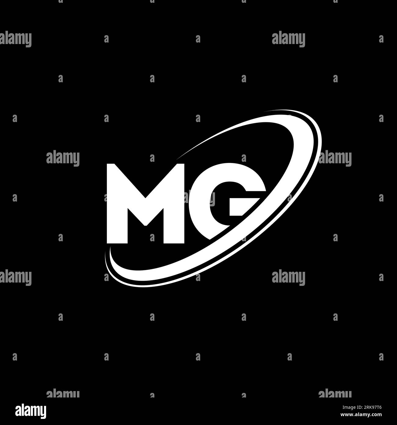 MG M G letter logo design. Initial letter MG linked circle uppercase ...
