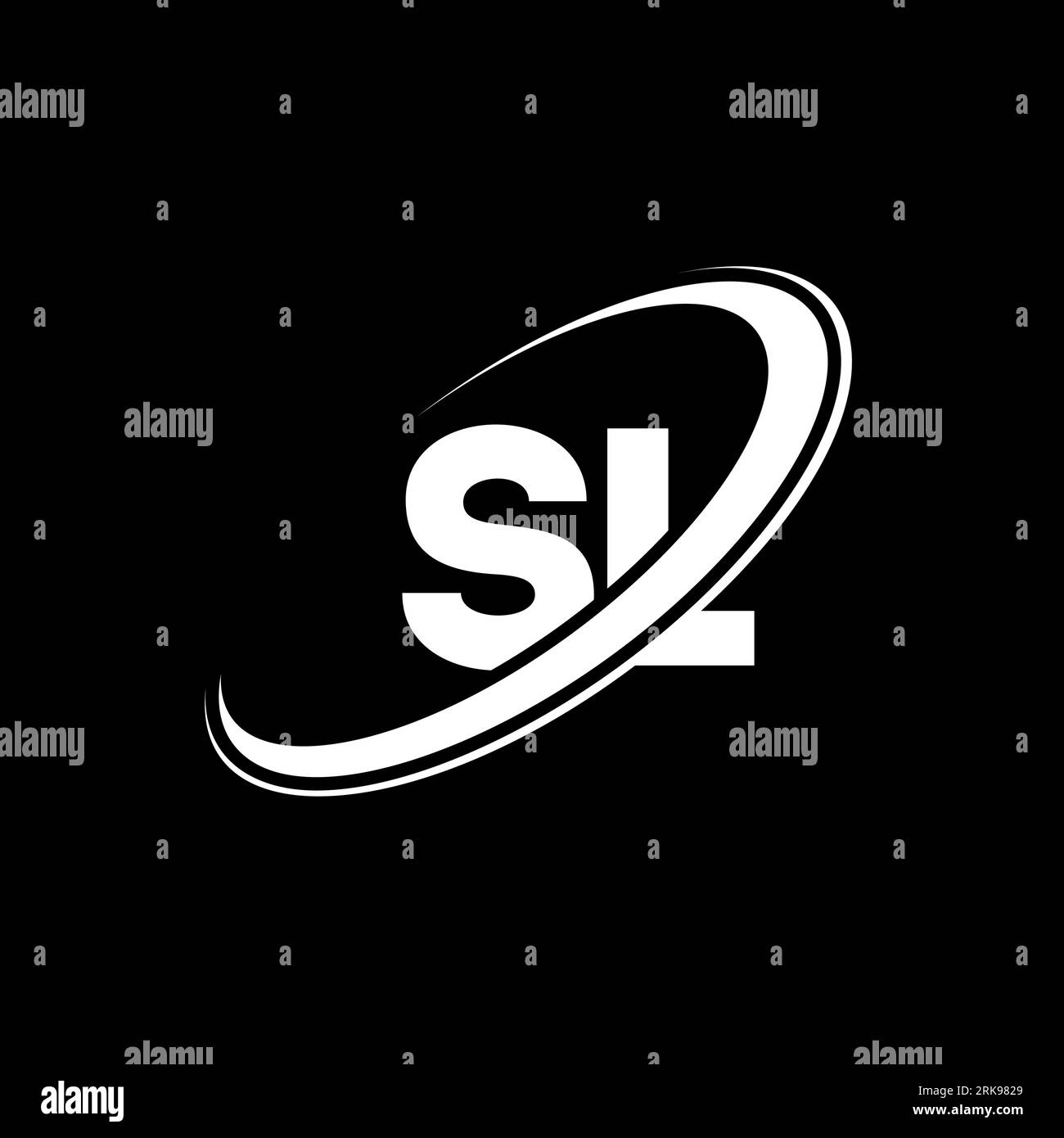 SL S L letter logo design. Initial letter SL linked circle uppercase ...