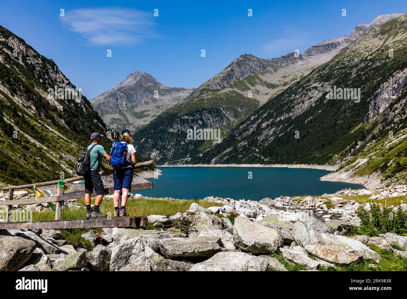 Brandberg, Austria. 24th Aug, 2023. A woman and a man look into the ...