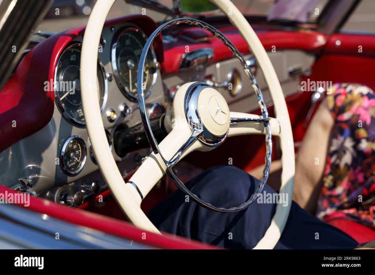 Waltershausen, Germany - June 10, 2023: Vintage MERCEDES-BENZ 190 SL ...