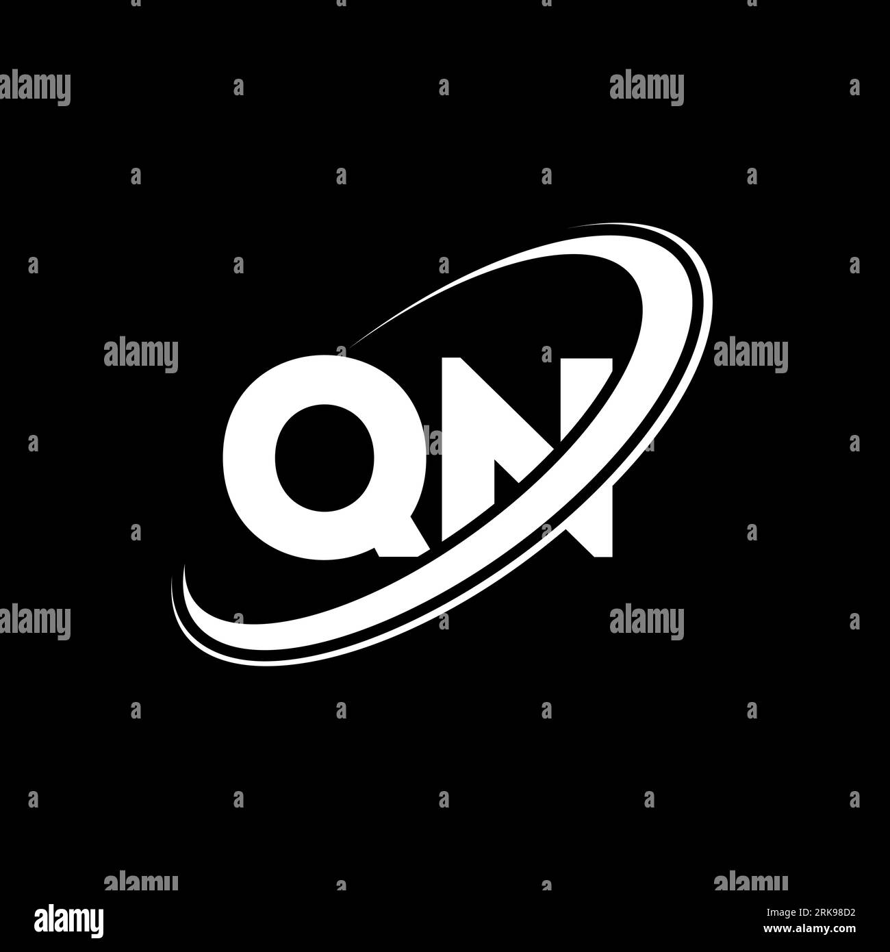 QN Q N letter logo design. Initial letter QN linked circle uppercase monogram logo red and blue ...