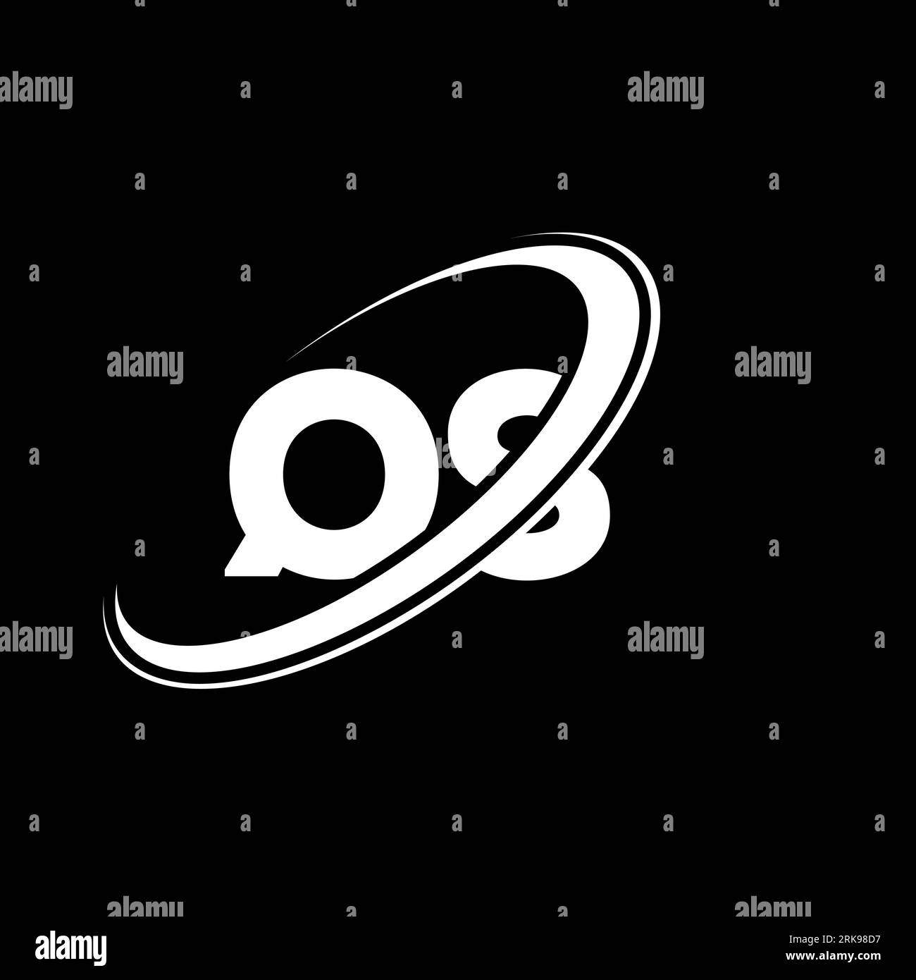 QS Q S letter logo design. Initial letter QS linked circle uppercase ...