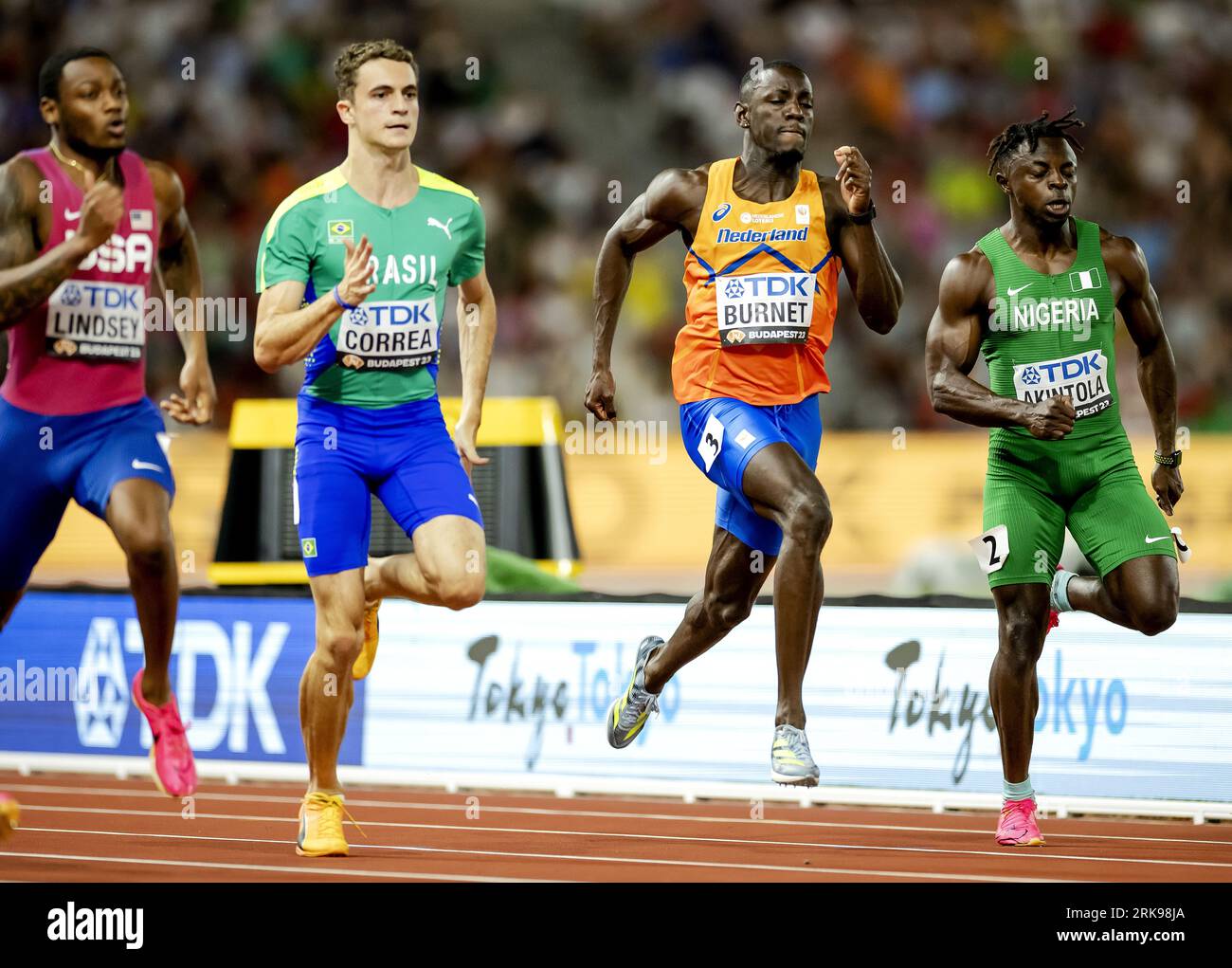 BUDAPEST - Taymir Burnet in action in the 200 meters during the sixth ...