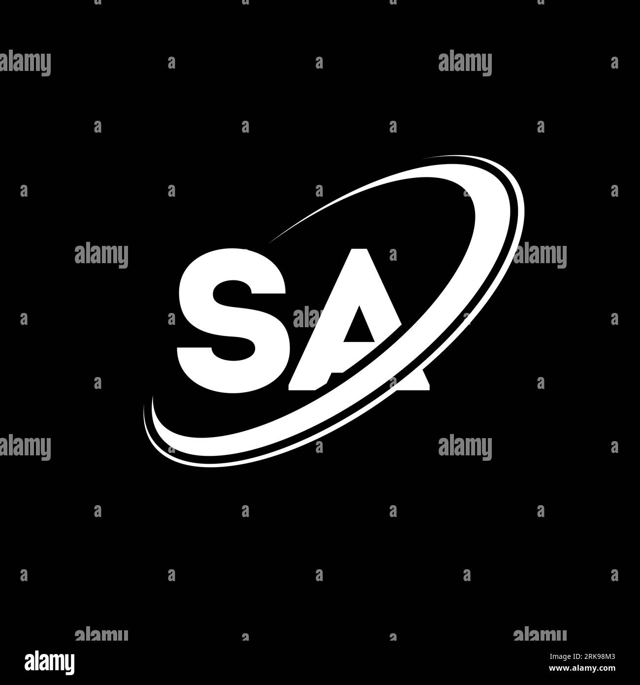 SA S A letter logo design. Initial letter SA linked circle uppercase ...