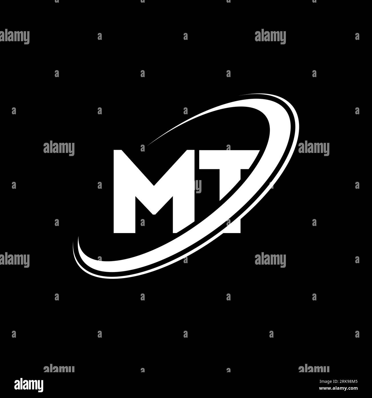 MT M T letter logo design. Initial letter MT linked circle uppercase monogram logo red and blue ...