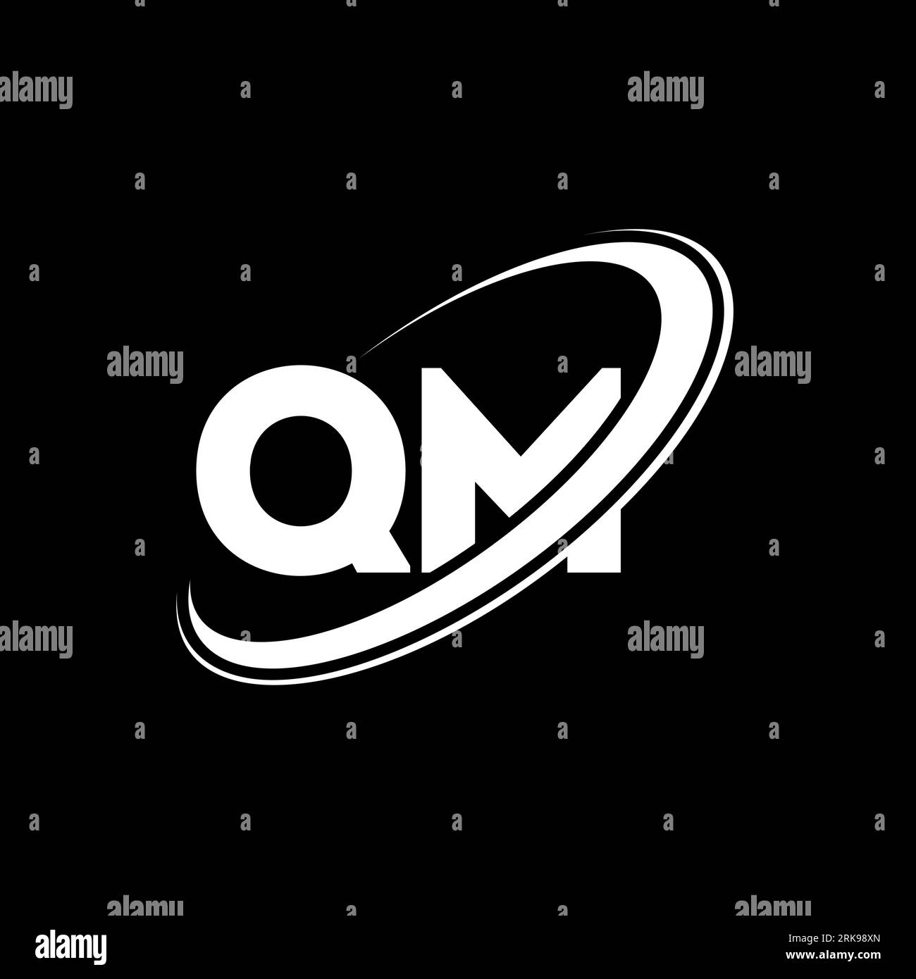 Qm minimal logo design Black and White Stock Photos & Images - Alamy