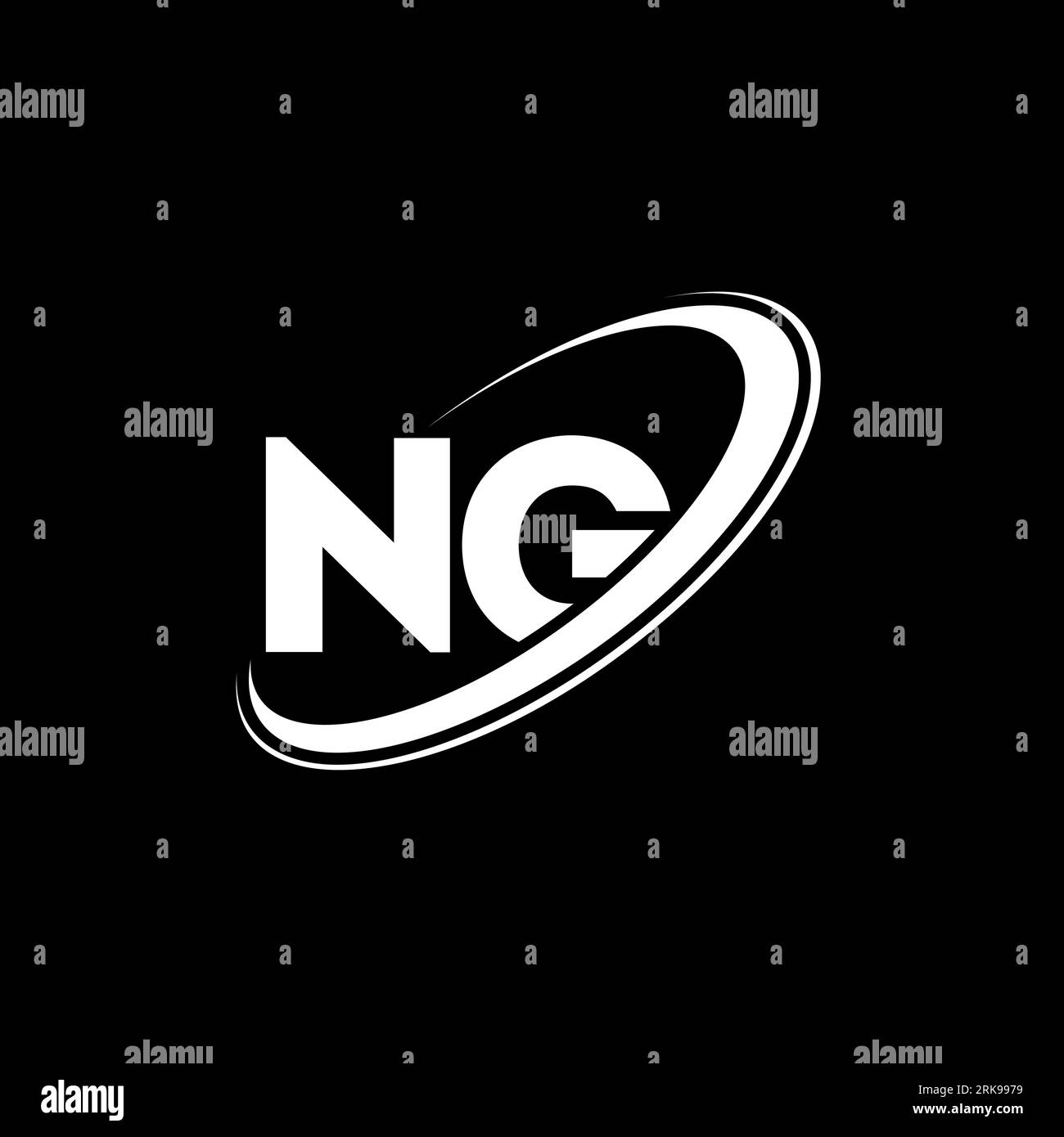 NG N G letter logo design. Initial letter NG linked circle uppercase ...