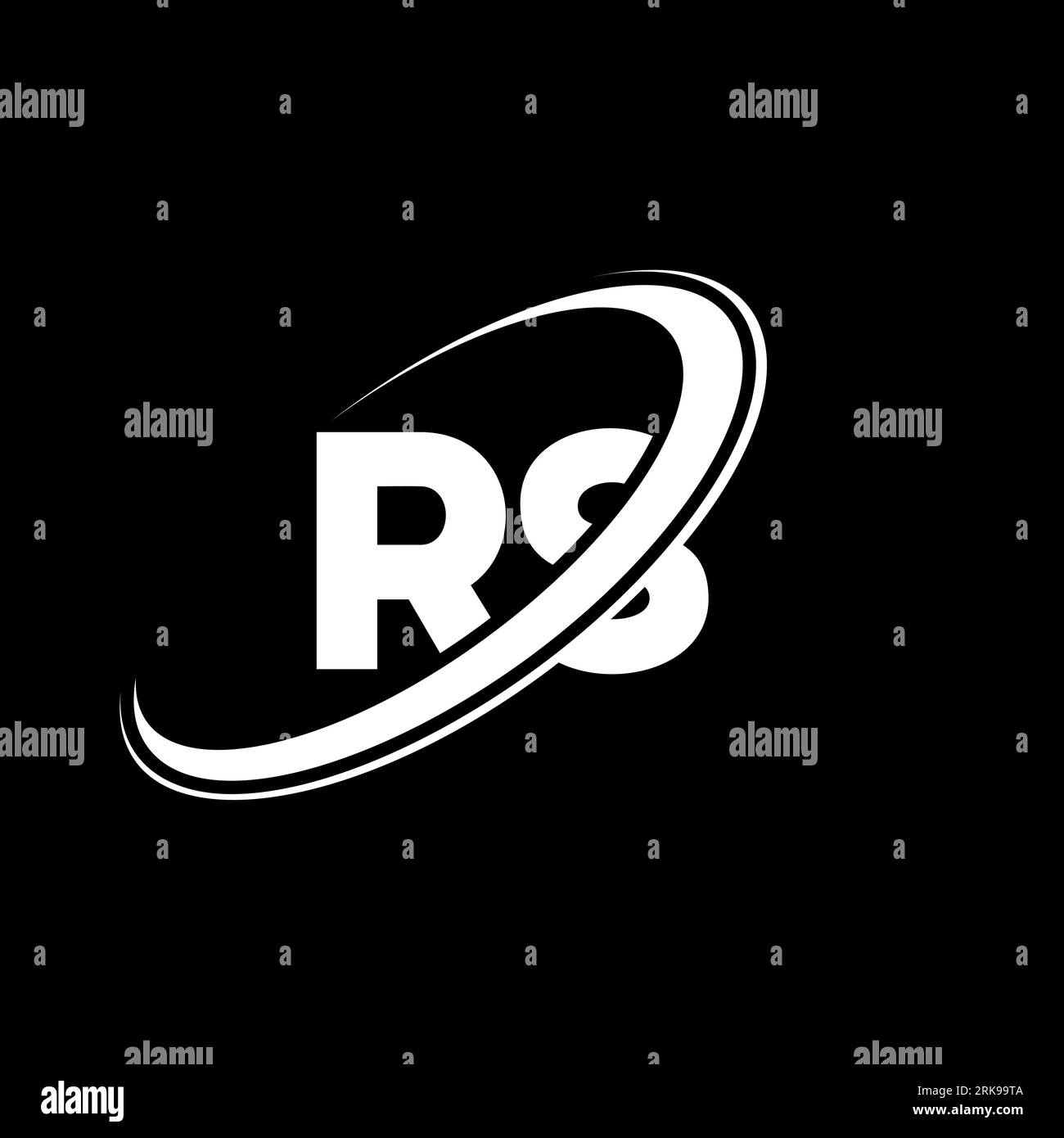 RS R S letter logo design. Initial letter RS linked circle uppercase ...