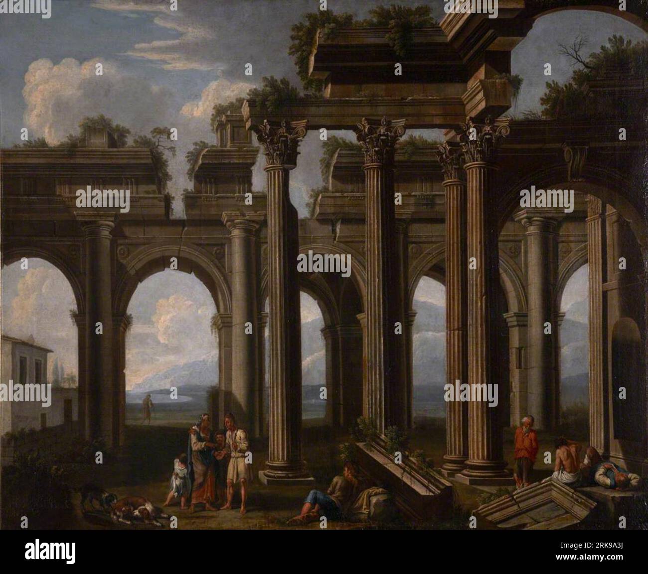 Classical Ruins of a Doric Arcade and Corinthian Colonnade with ...