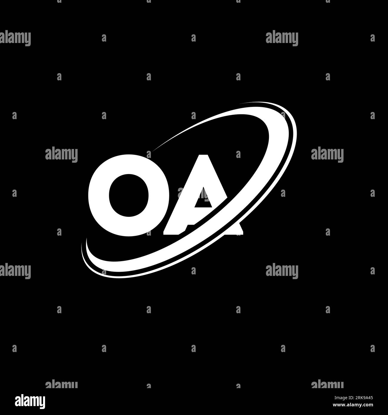 OA O A letter logo design. Initial letter OA linked circle uppercase ...
