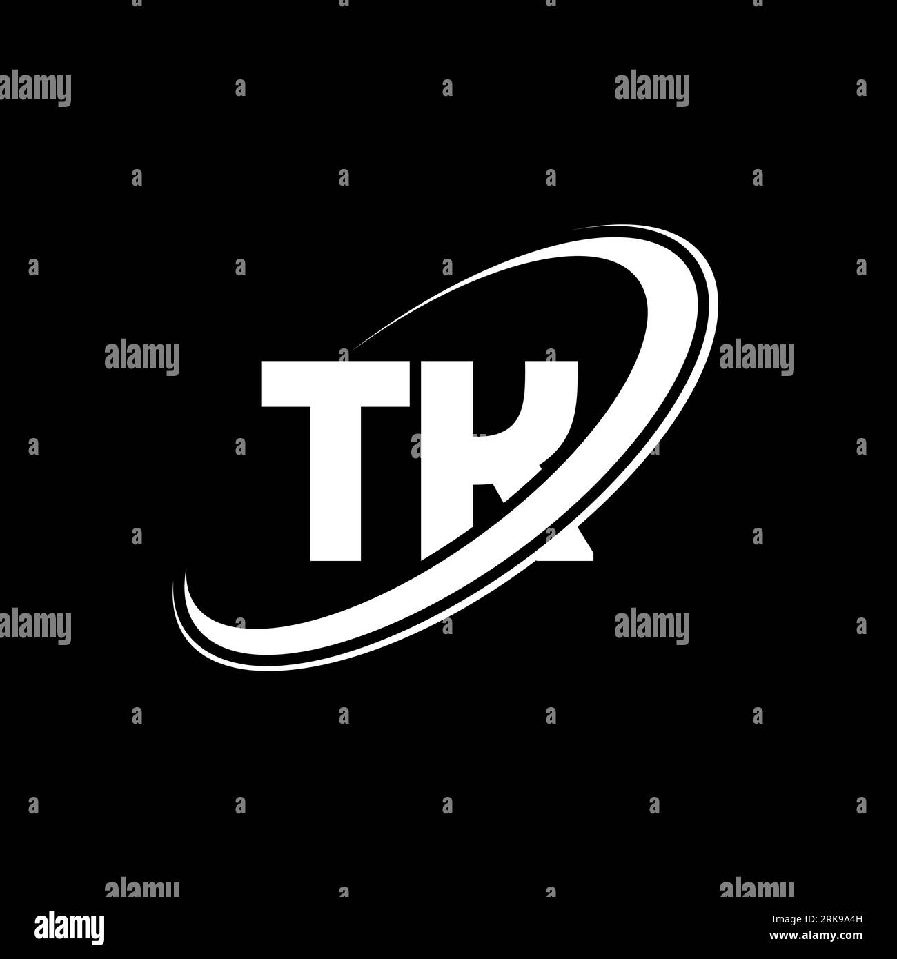 TK T K letter logo design. Initial letter TK linked circle uppercase ...