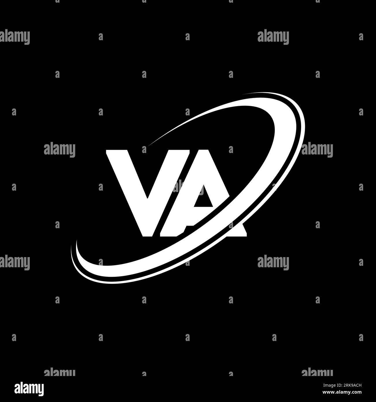 VA V A letter logo design. Initial letter VA linked circle uppercase ...