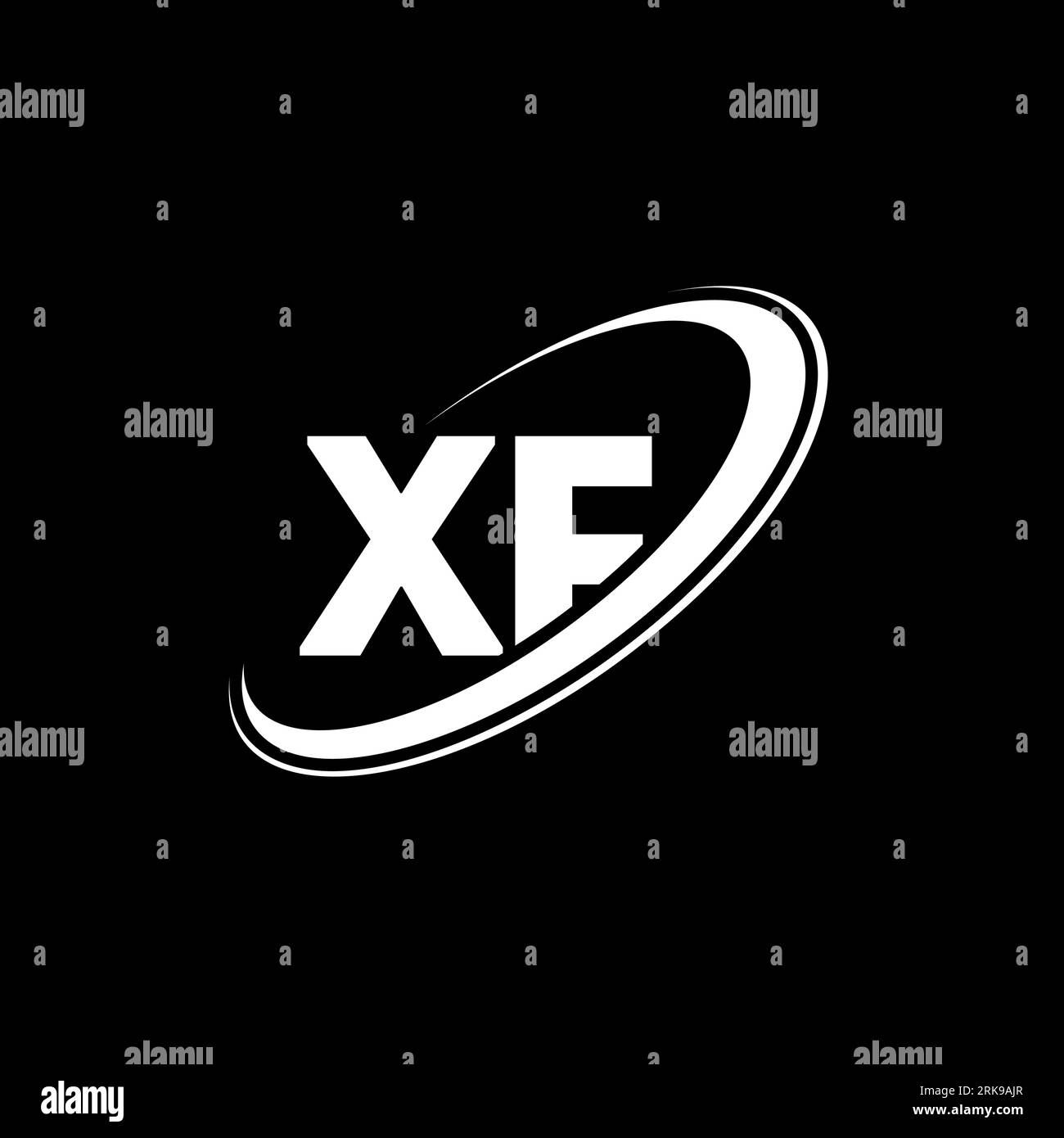 XF X F letter logo design. Initial letter XF linked circle uppercase ...