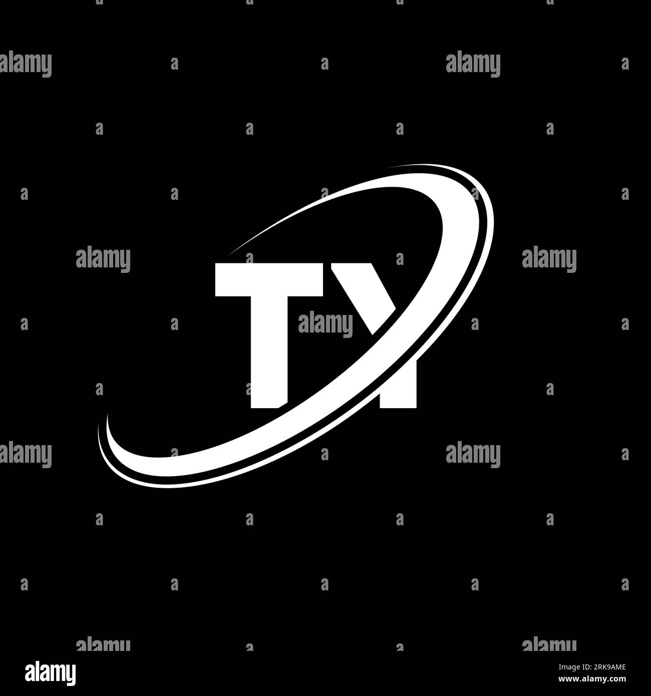 TY T Y letter logo design. Initial letter TY linked circle uppercase ...