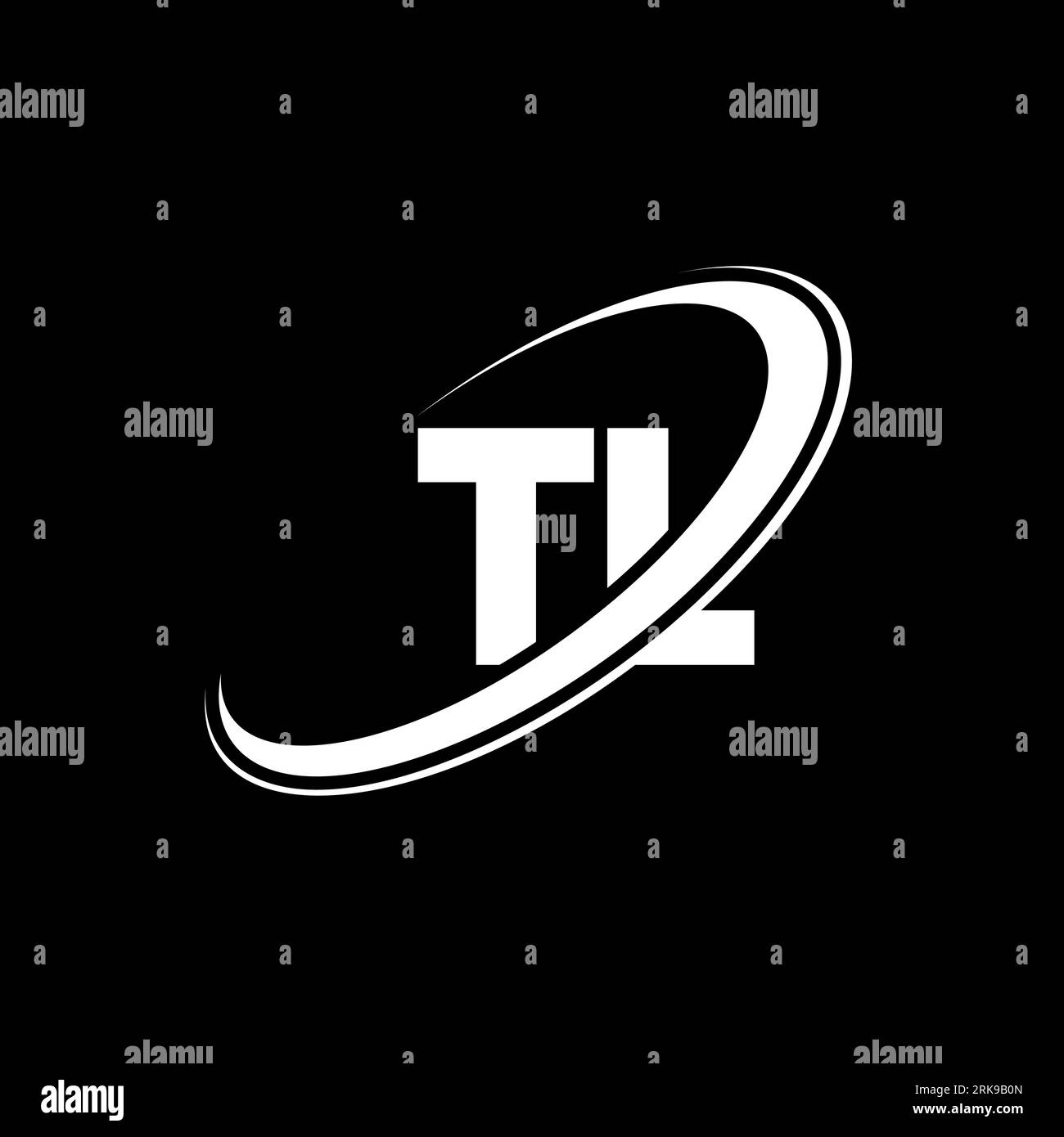 TL T L letter logo design. Initial letter TL linked circle uppercase ...