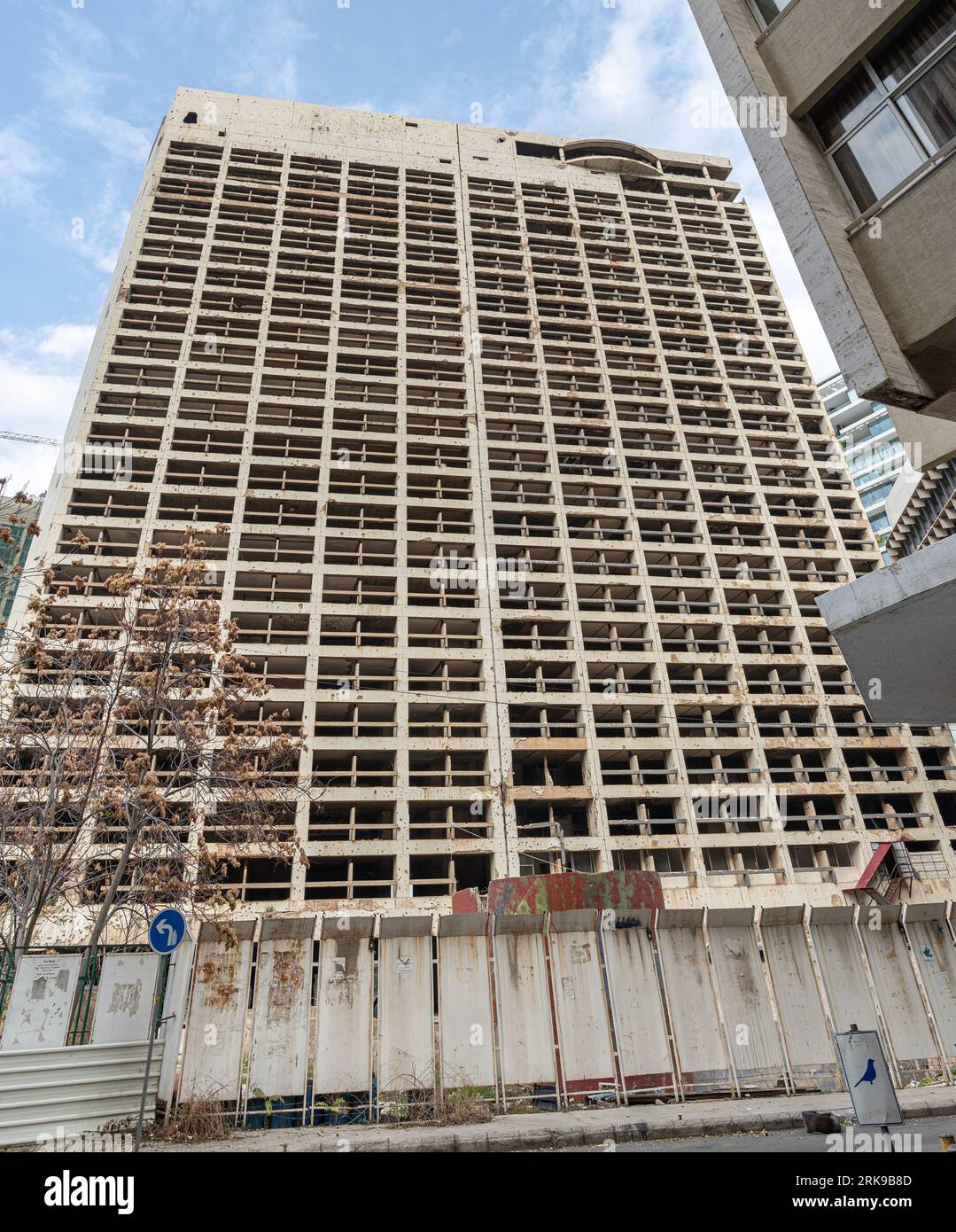 Lebanese Civil War shell and bullet damage to Holiday Inn Hotel Stock ...