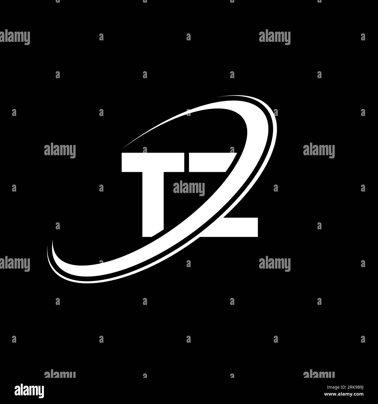 TZ T Z letter logo design. Initial letter TZ linked circle uppercase monogram logo red and blue ...