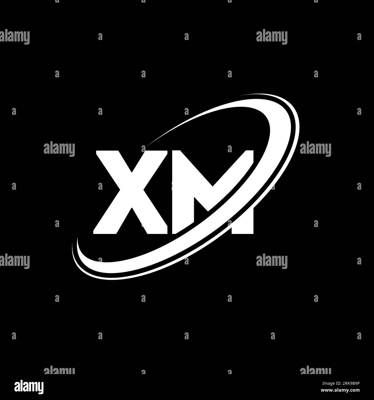 XM X M letter logo design. Initial letter XM linked circle uppercase ...