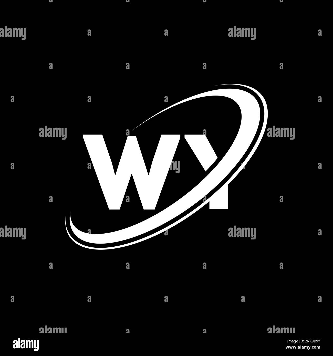 WY W Y letter logo design. Initial letter WY linked circle uppercase ...