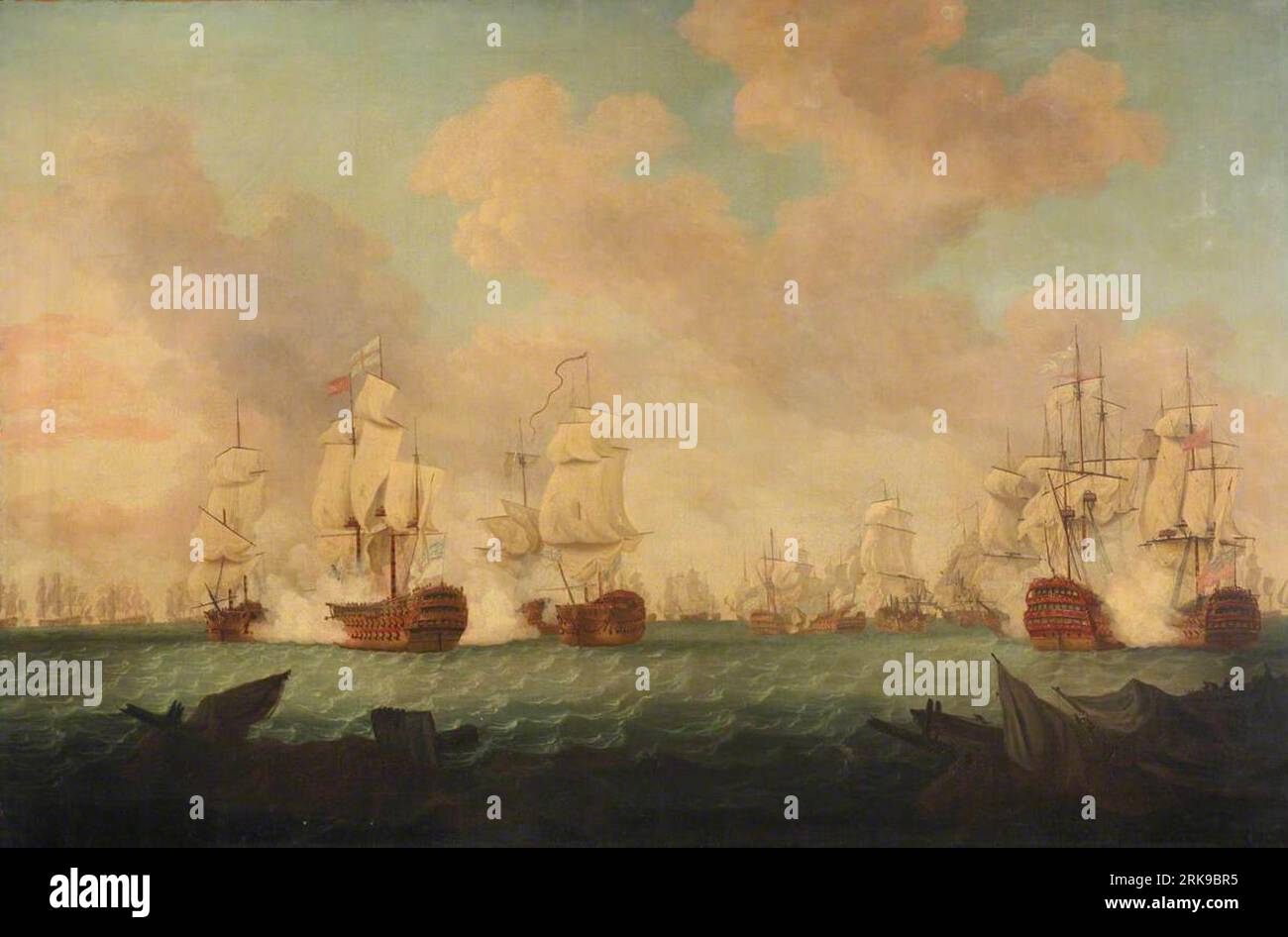 The Battle of the Saints, 12 April 1782 by Richard Paton Stock Photo ...