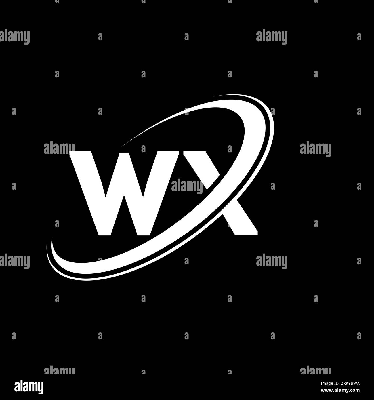 WX W X letter logo design. Initial letter WX linked circle uppercase ...