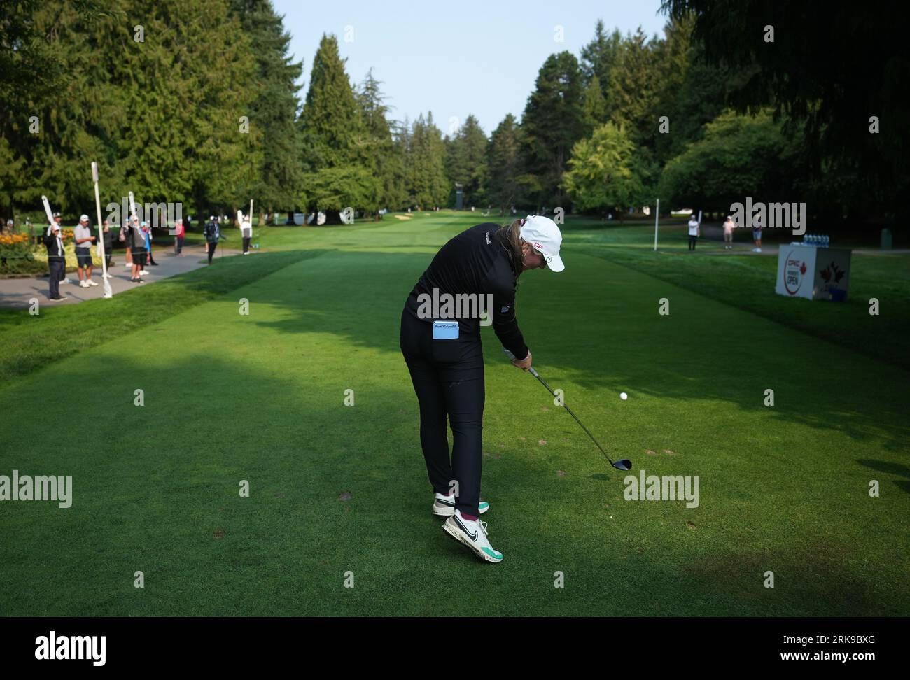 Vancouver, Canada. 24th Aug, 2023. Brooke Rivers, of Canada, hits her ...