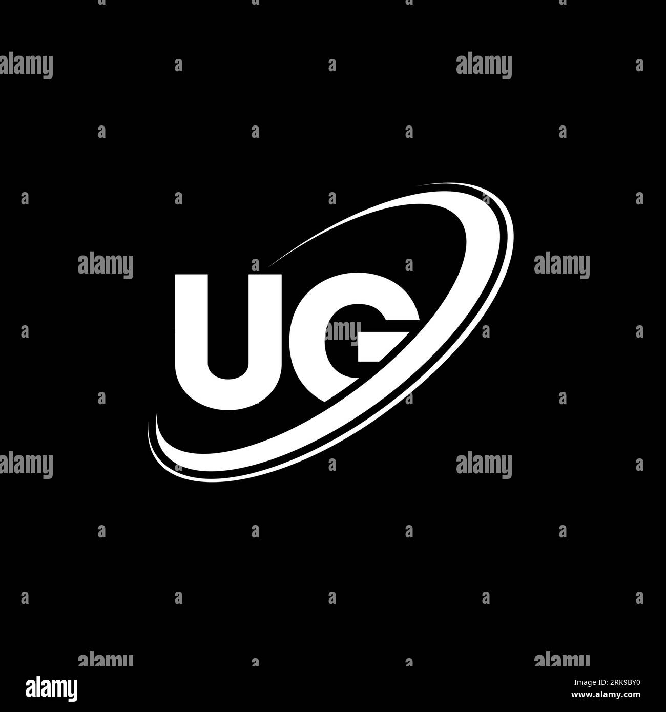 UG U G letter logo design. Initial letter UG linked circle uppercase ...