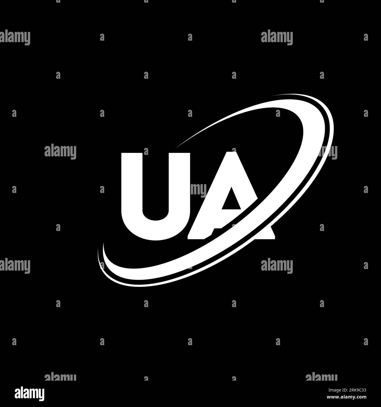 UA U A letter logo design. Initial letter UA linked circle uppercase ...