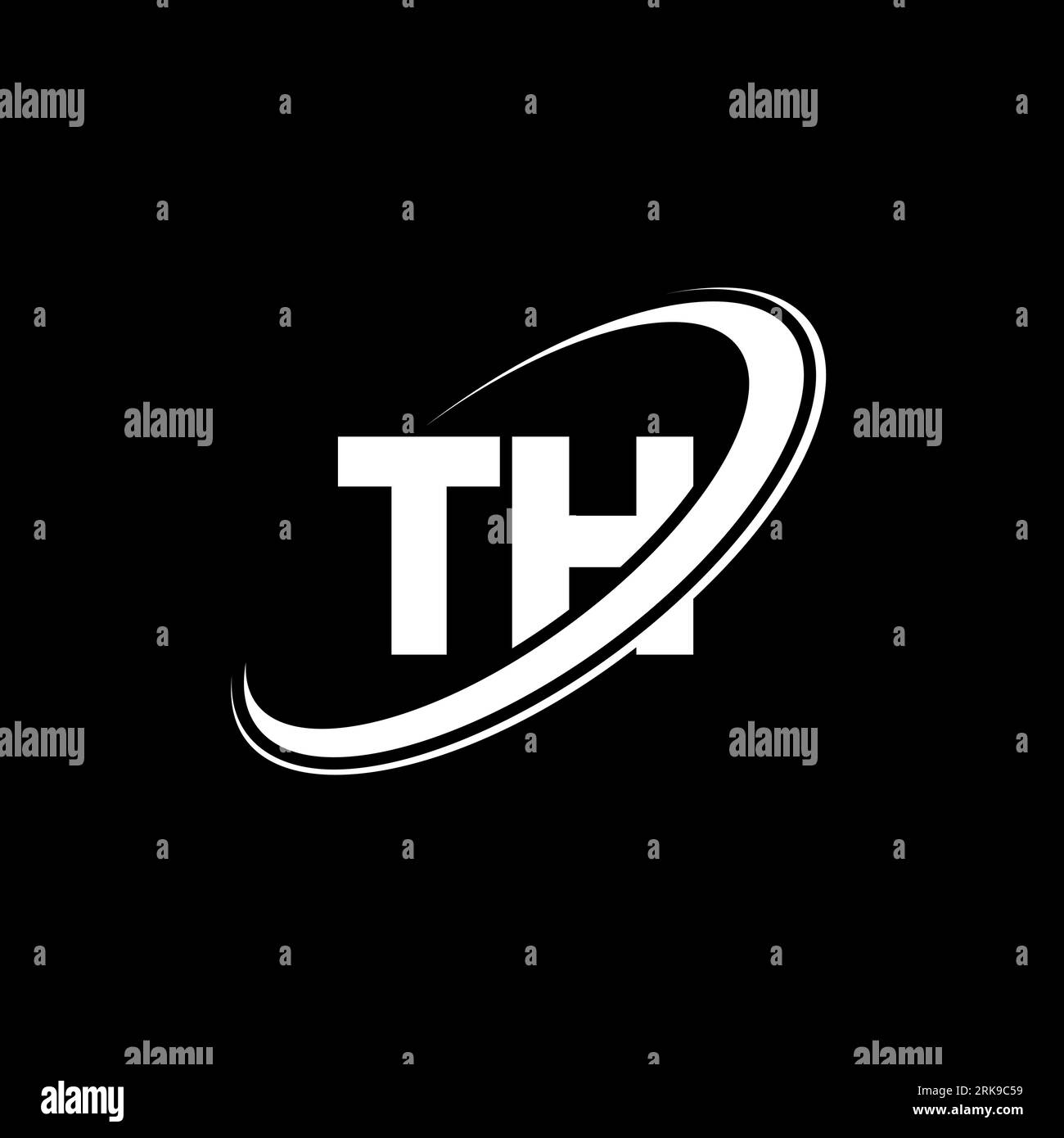 TH T H letter logo design. Initial letter TH linked circle uppercase ...