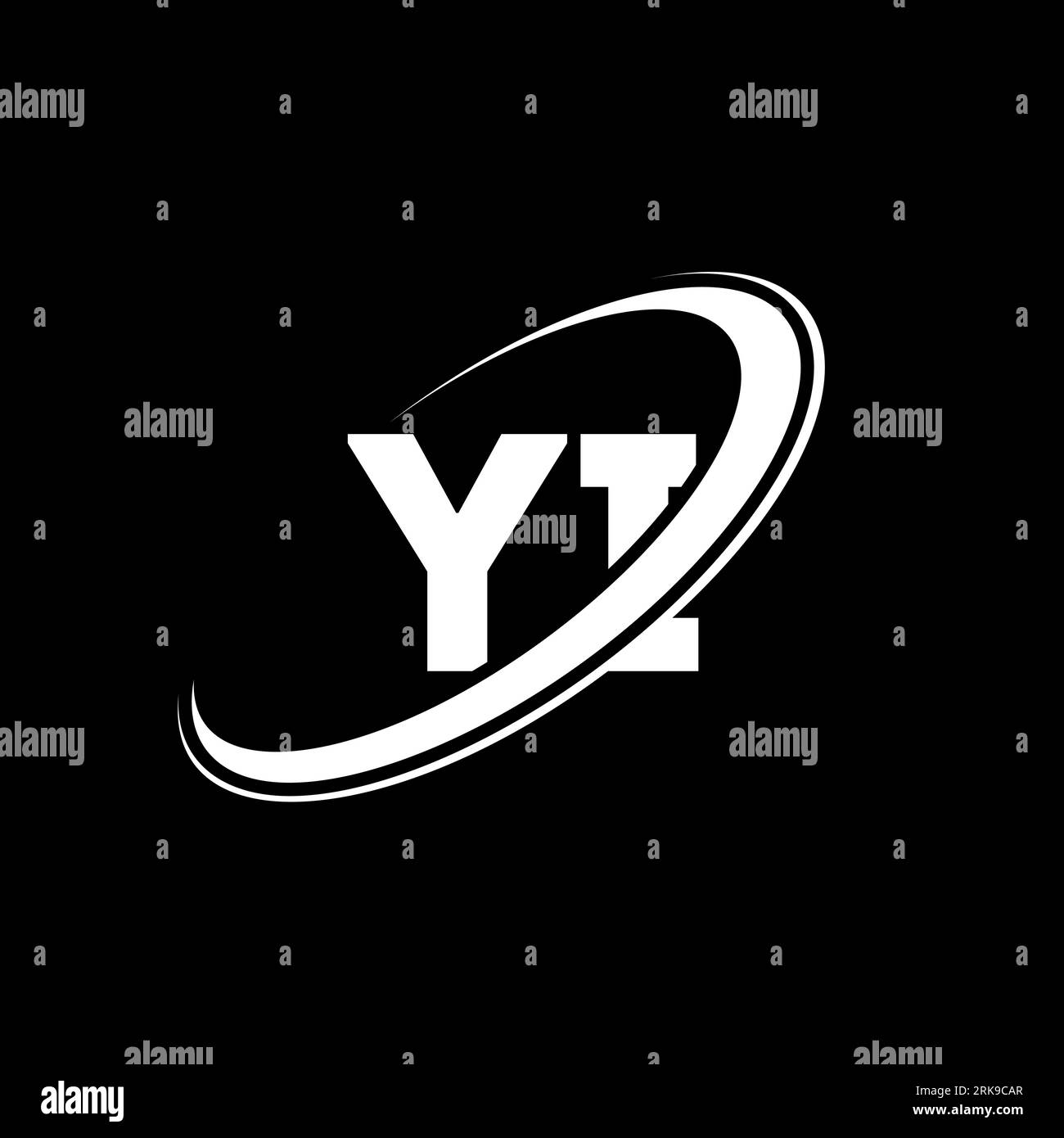 YI Y I letter logo design. Initial letter YI linked circle uppercase ...