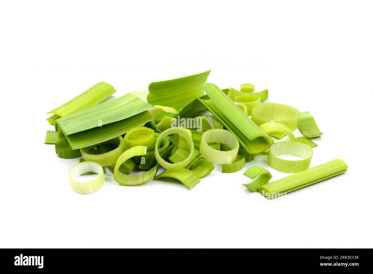 Fresh leeks isolated on white background. sliced leek isolated Stock ...