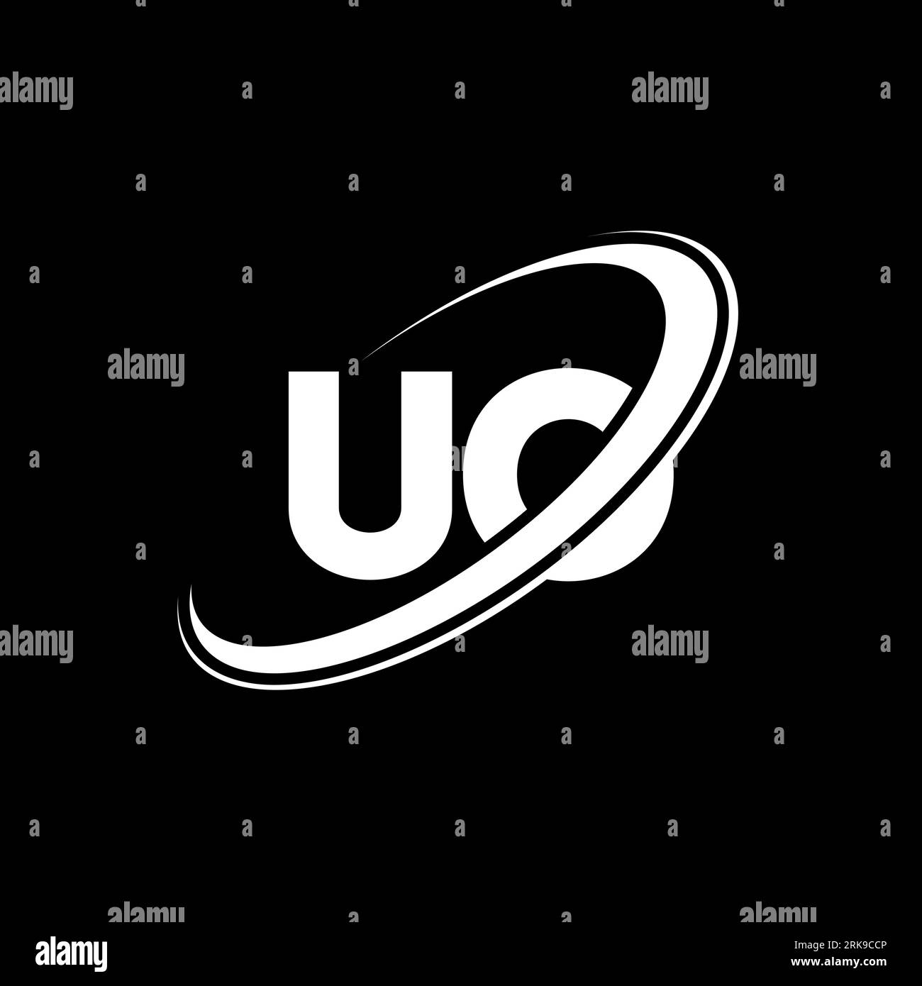 UO U O letter logo design. Initial letter UO linked circle uppercase ...