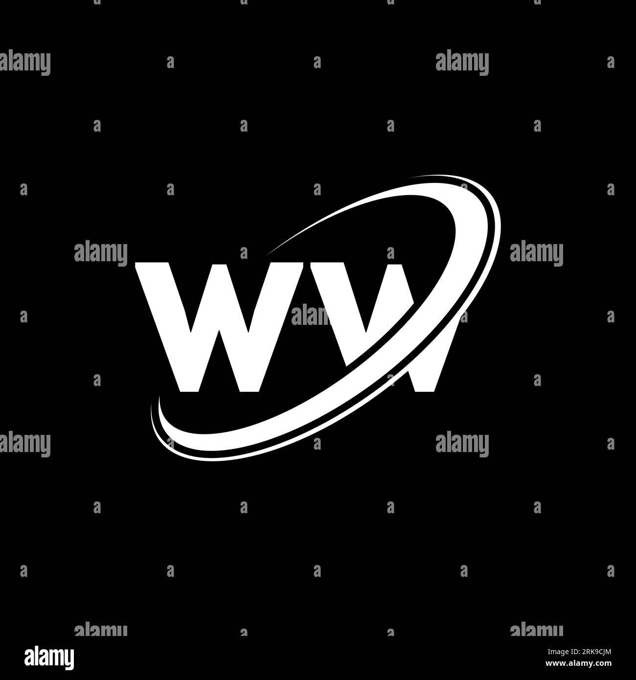 WW letter logo design. Initial letter WW linked circle uppercase ...