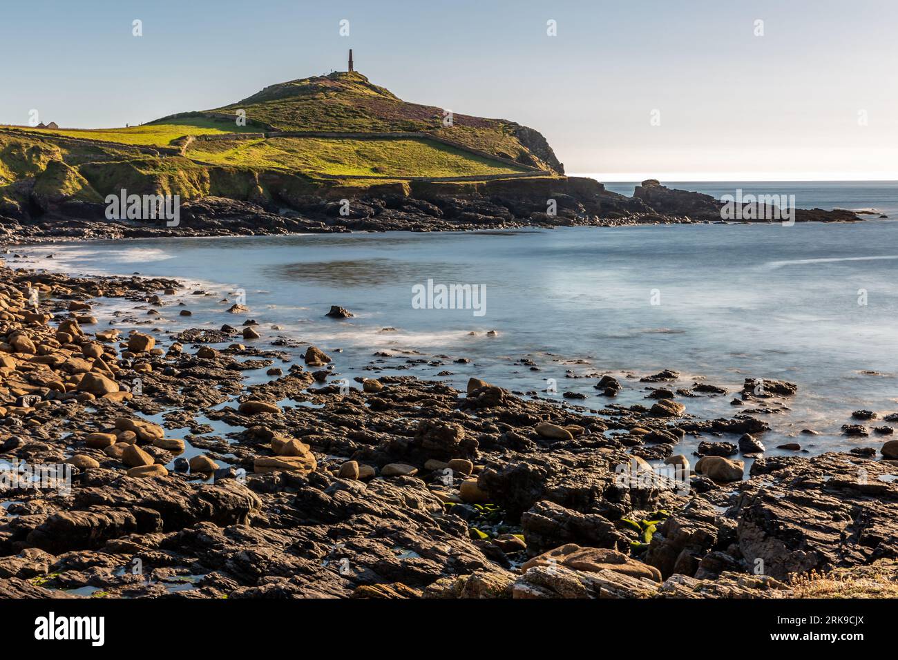 A view of Cape Cornwall taken from the Beach at Porth Ledden Stock ...