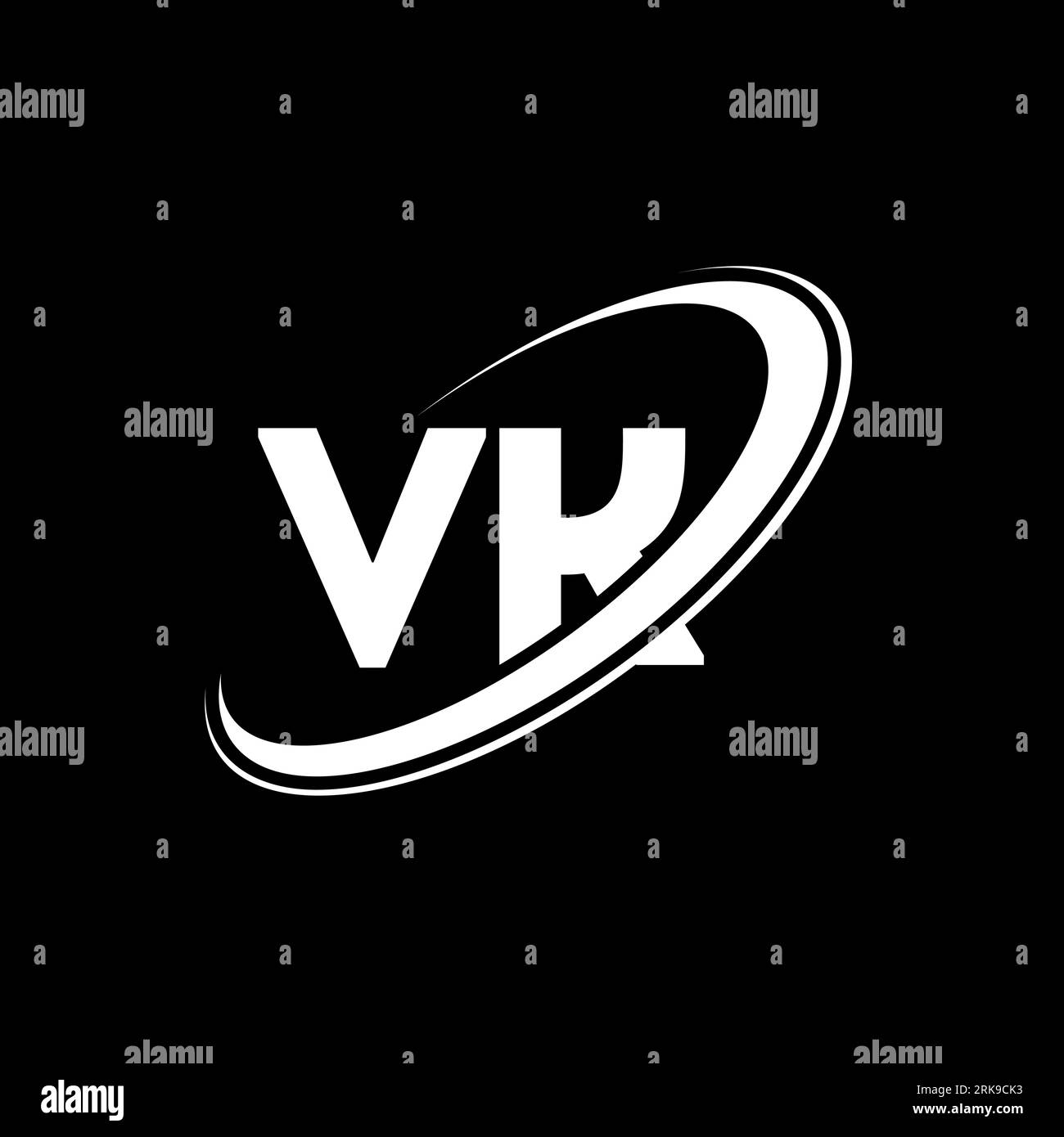 VK V K letter logo design. Initial letter VK linked circle uppercase ...
