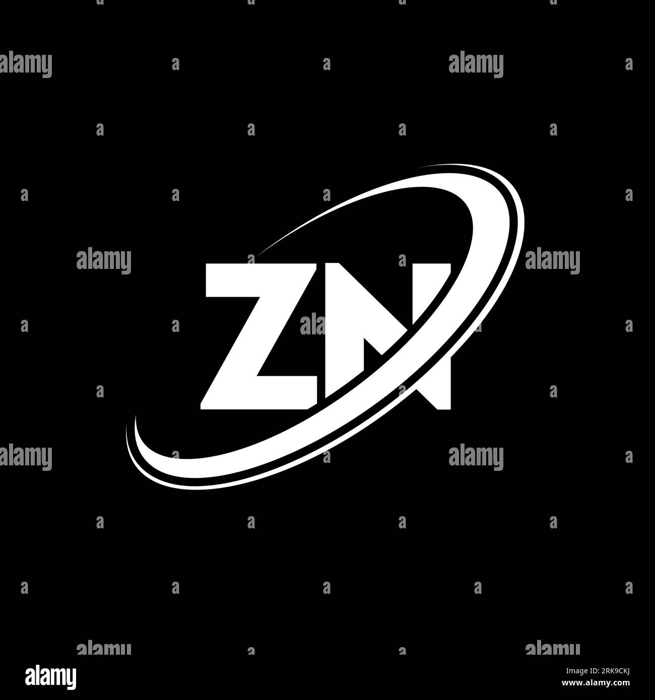 ZN Z N letter logo design. Initial letter ZN linked circle uppercase ...
