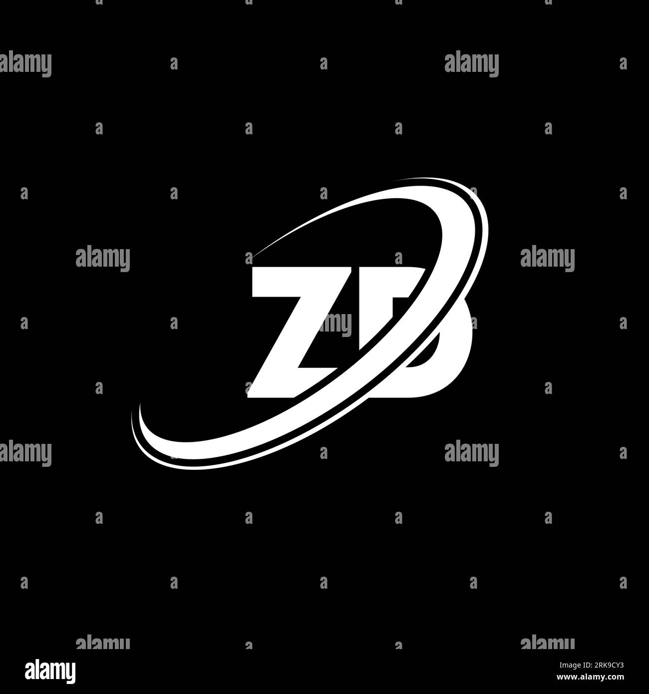 ZD Z D letter logo design. Initial letter ZD linked circle uppercase monogram logo red and blue ...