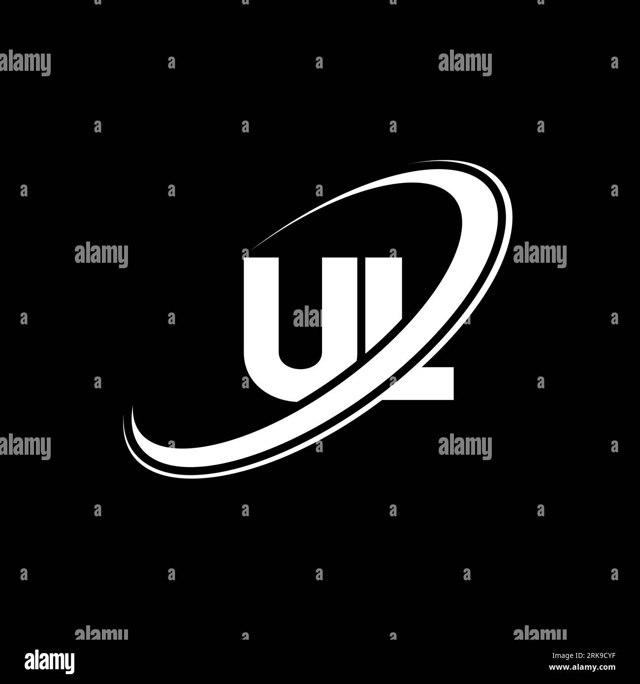 UL U L letter logo design. Initial letter UL linked circle uppercase ...