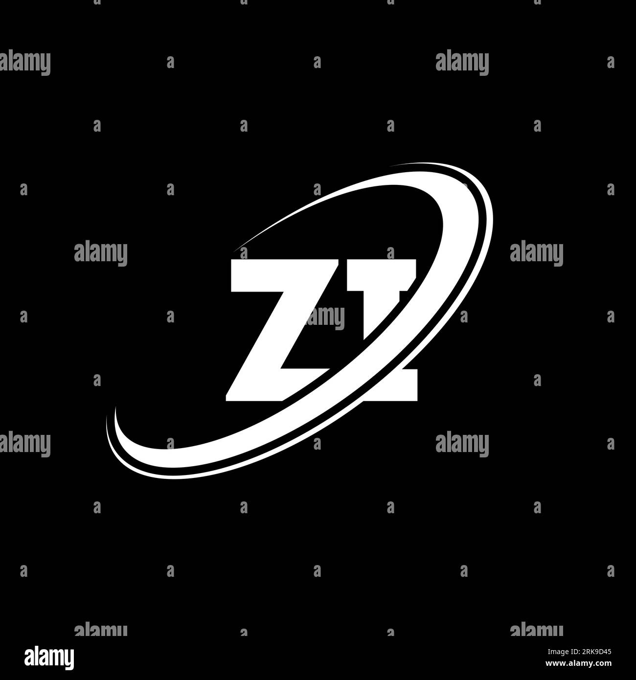 ZI Z I letter logo design. Initial letter ZI linked circle uppercase ...